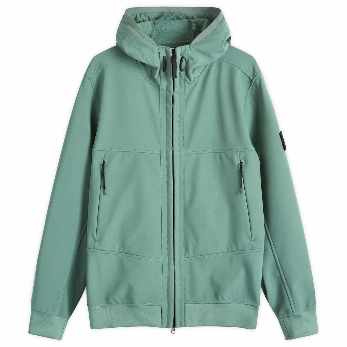 Stone Island Men's Soft Shell-R Hooded Jacket in Sage Stone Stone Island Men's Soft Shell-R Hooded Jacket in Sage Stone