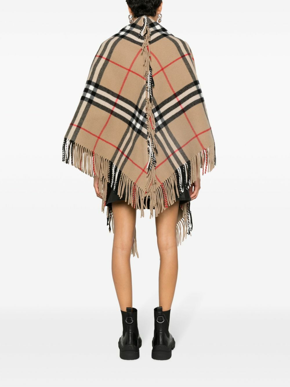 BURBERRY - Giant Check Wool Cape Burberry