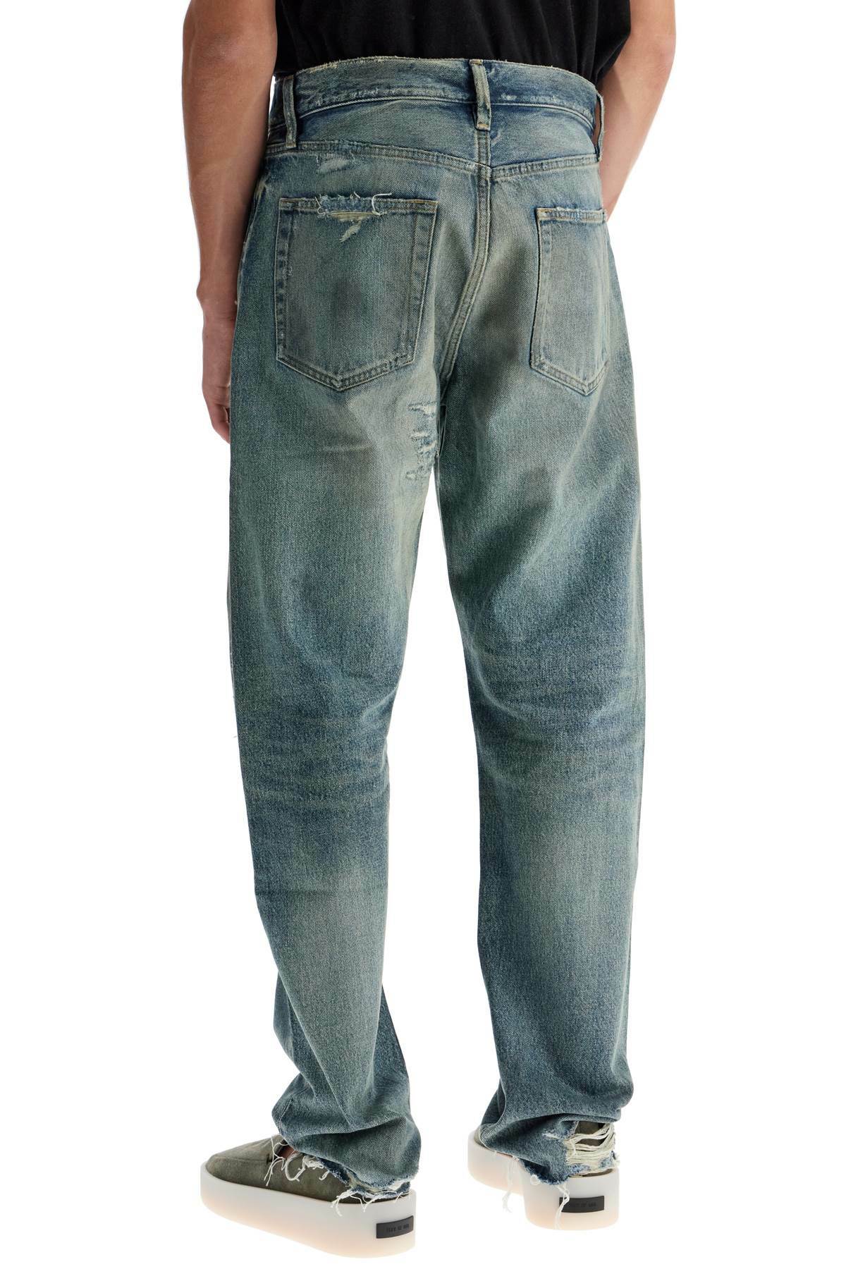 FEAR OF GOD distressed straight cut jeans with a Light blue Fear Of God