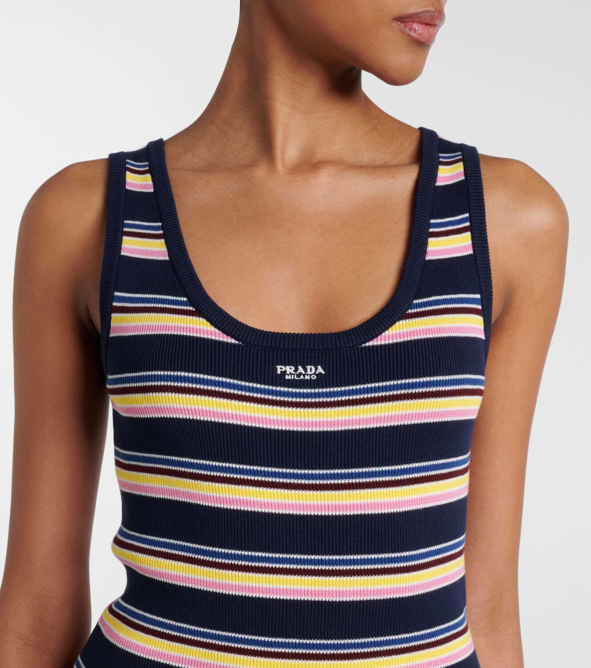 Prada Striped cotton midi dress Prada