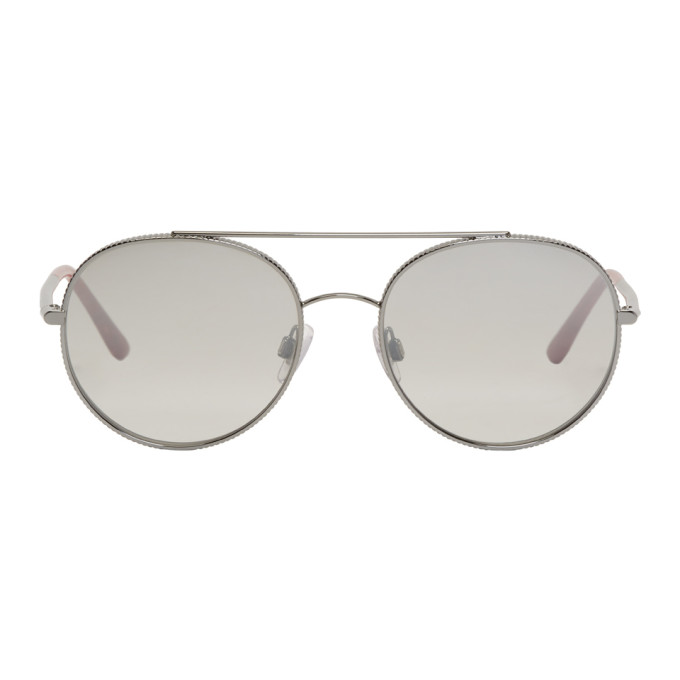 Dolce and Gabbana Gunmetal Rounded Aviator Sunglasses Dolce & Gabbana