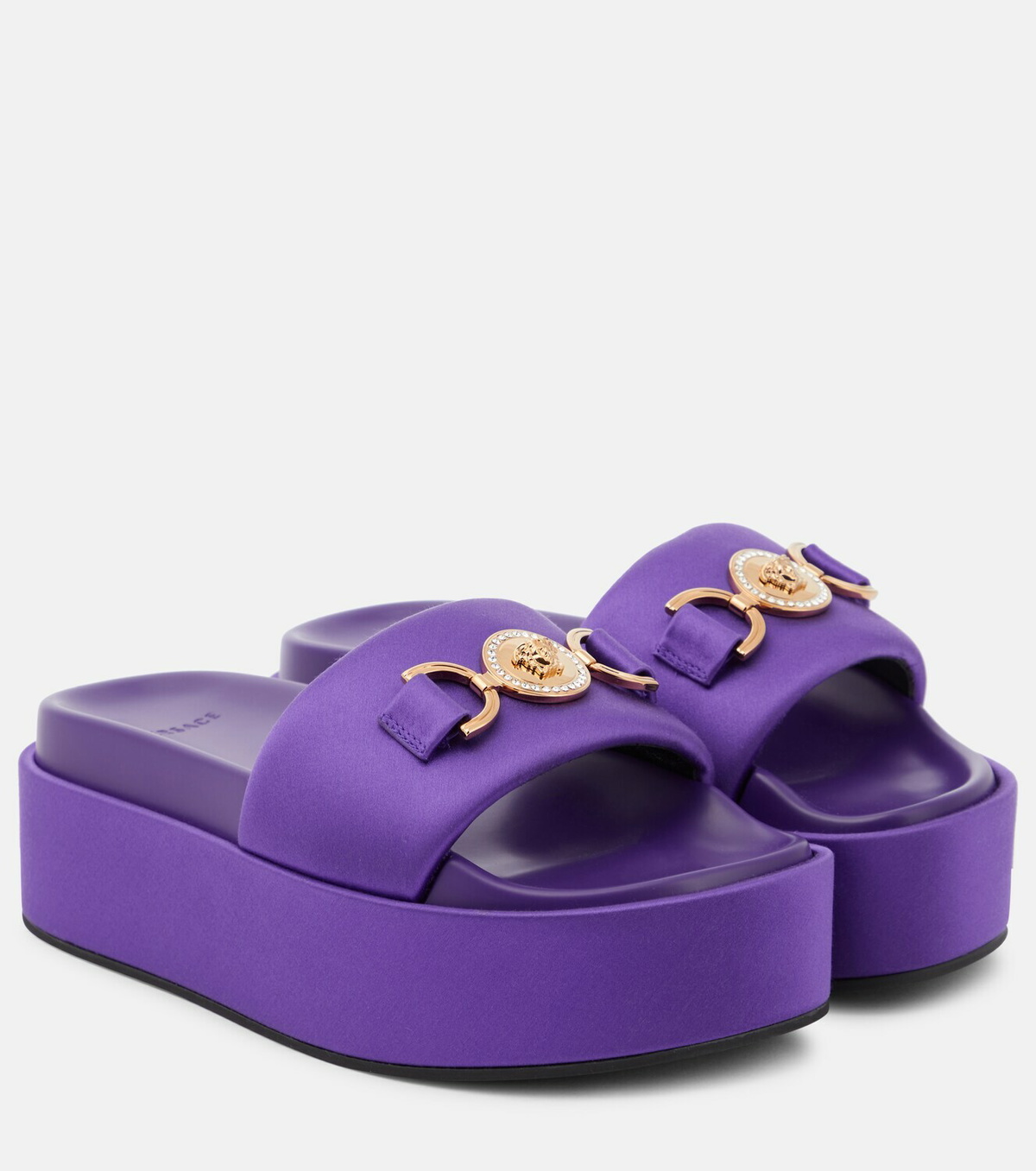 Versace - Medusa Biggie satin platform slides Versace