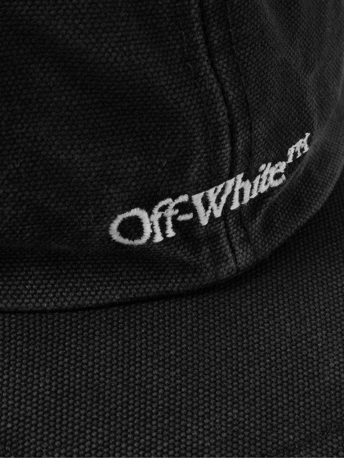 Off-White - Distressed Logo-Embroidered Cotton-Canvas Baseball Cap Off ...