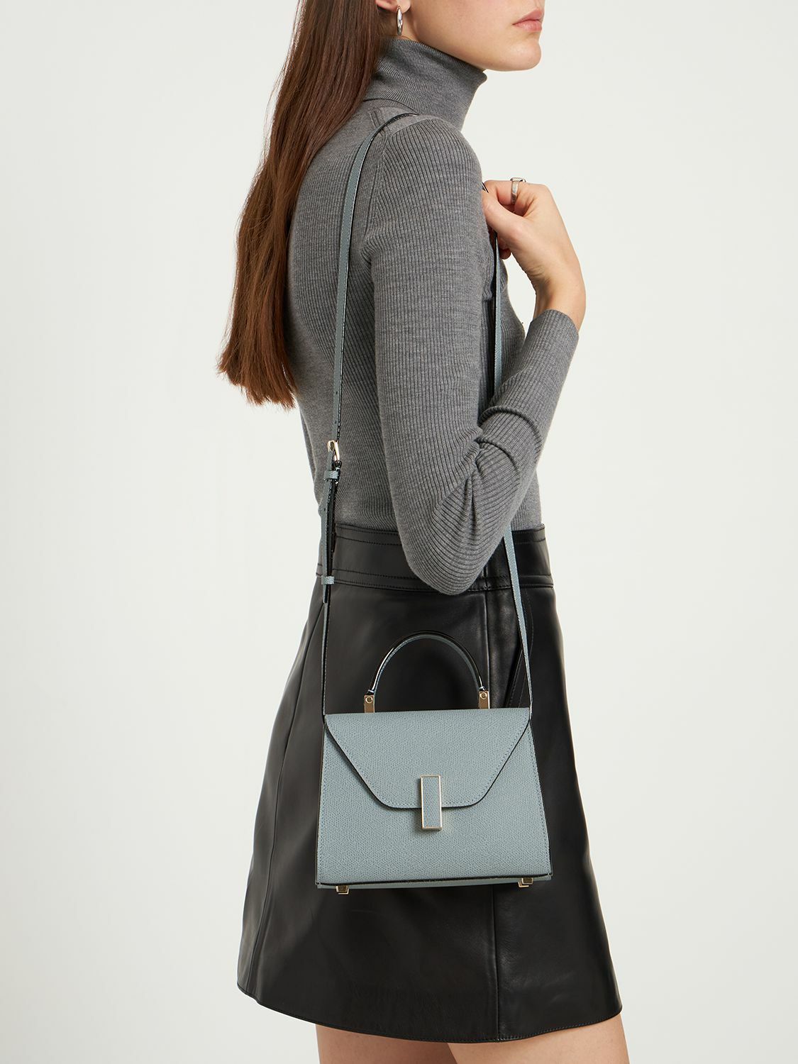 VALEXTRA - Micro Iside Grain Leather Top Handle Bag Valextra