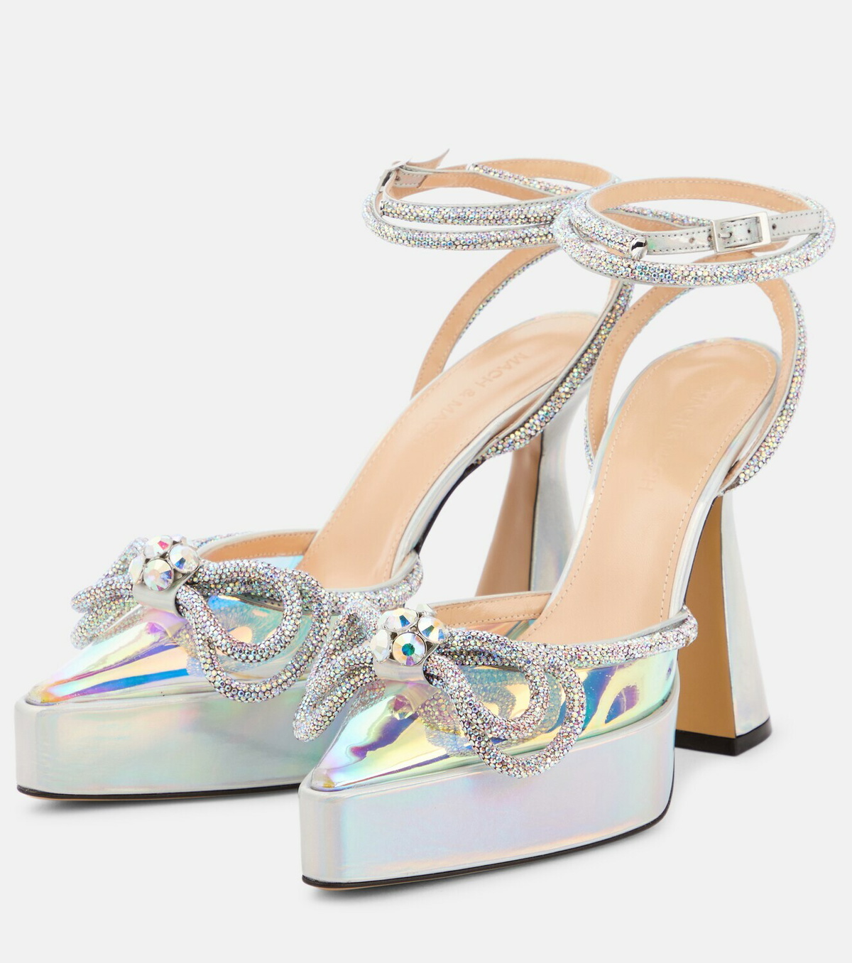 Mach & Mach - Double Bow embellished platform pumps MACH & MACH