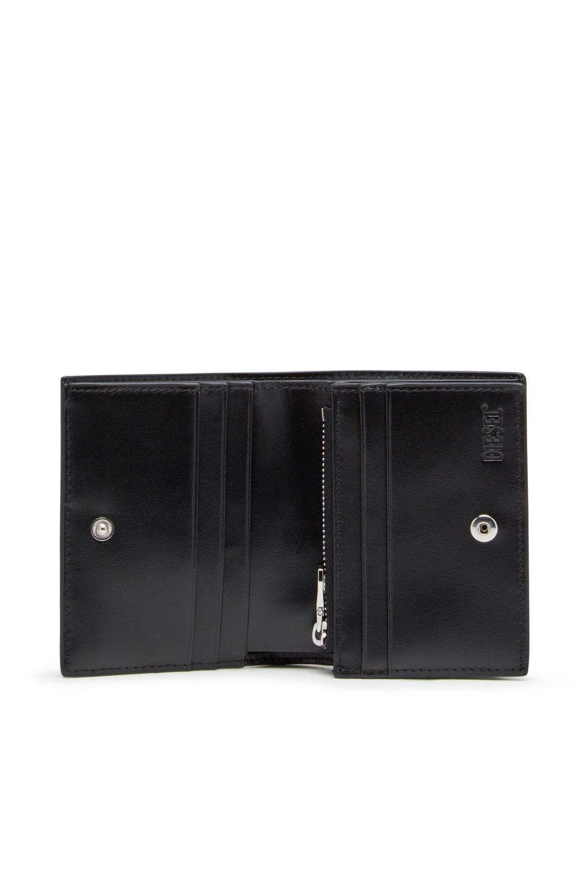 Diesel Wallet in glossy PU - Small Wallets Womens in Black Diesel