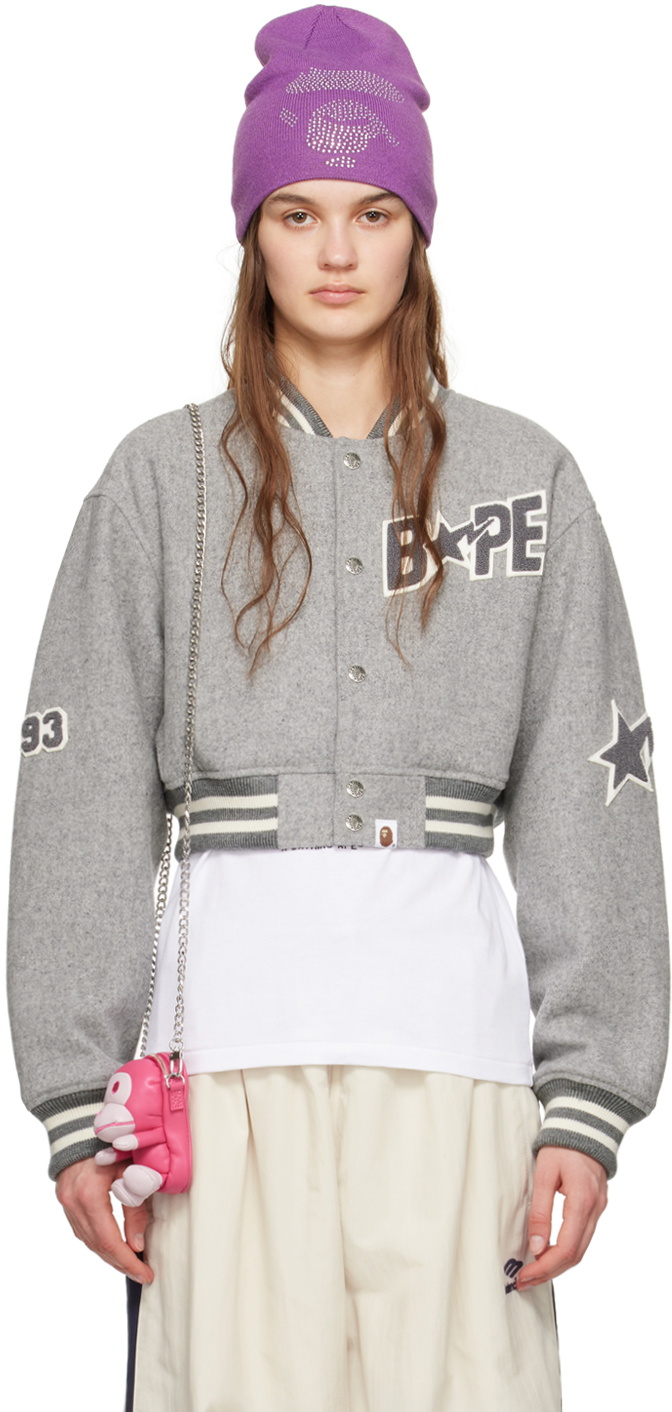 BAPE Gray BAPE STA Bomber Jacket A Bathing Ape