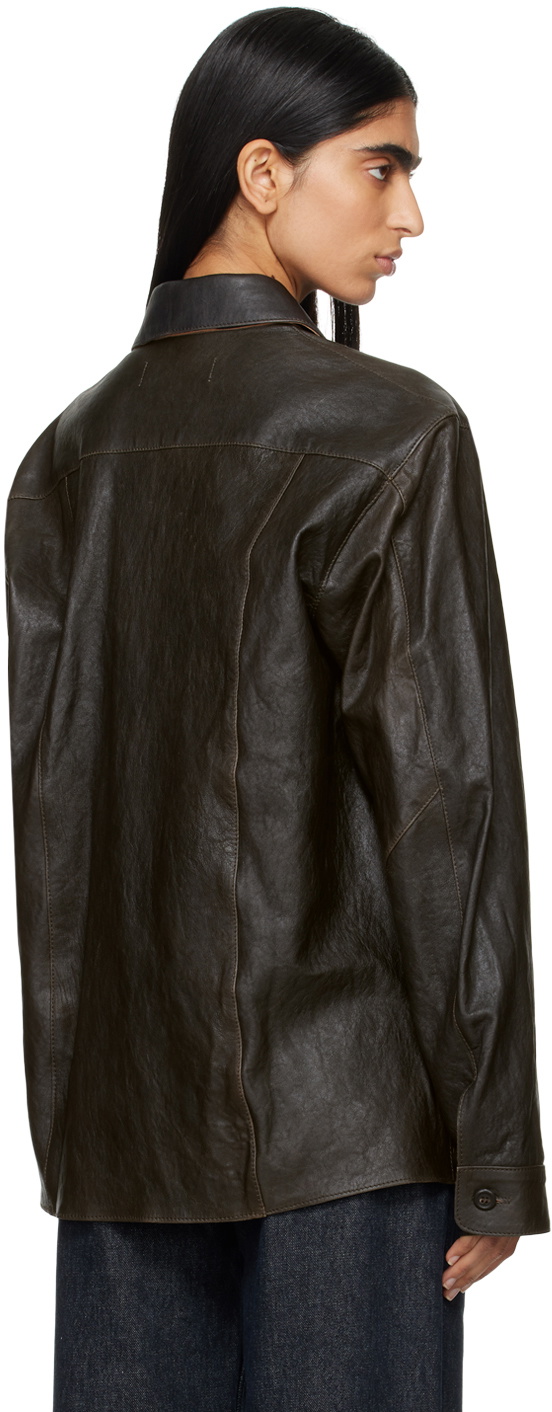 OUR LEGACY Black Welding Leather Overshirt Our Legacy