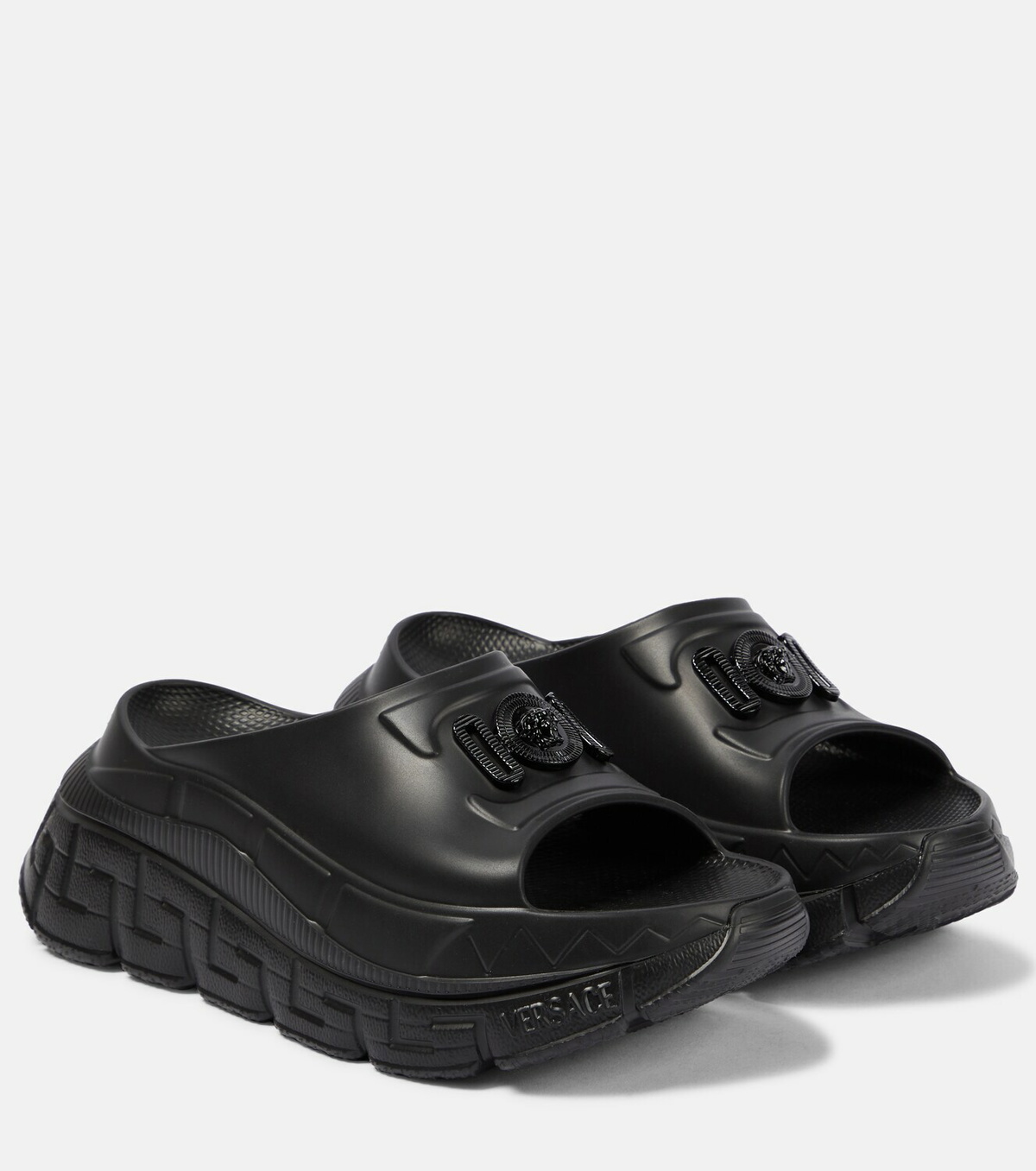 Versace Trigreca rubber platform slides Versace