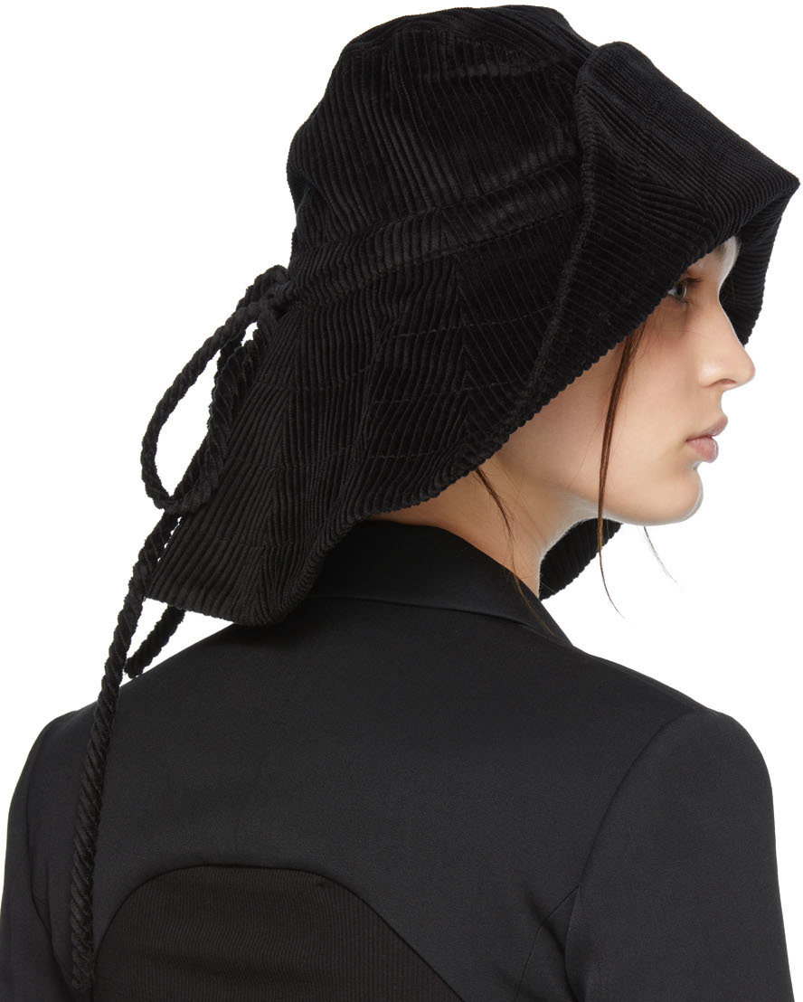 KIMHĒKIM Black Corduroy Anna Hat KIMHĒKIM