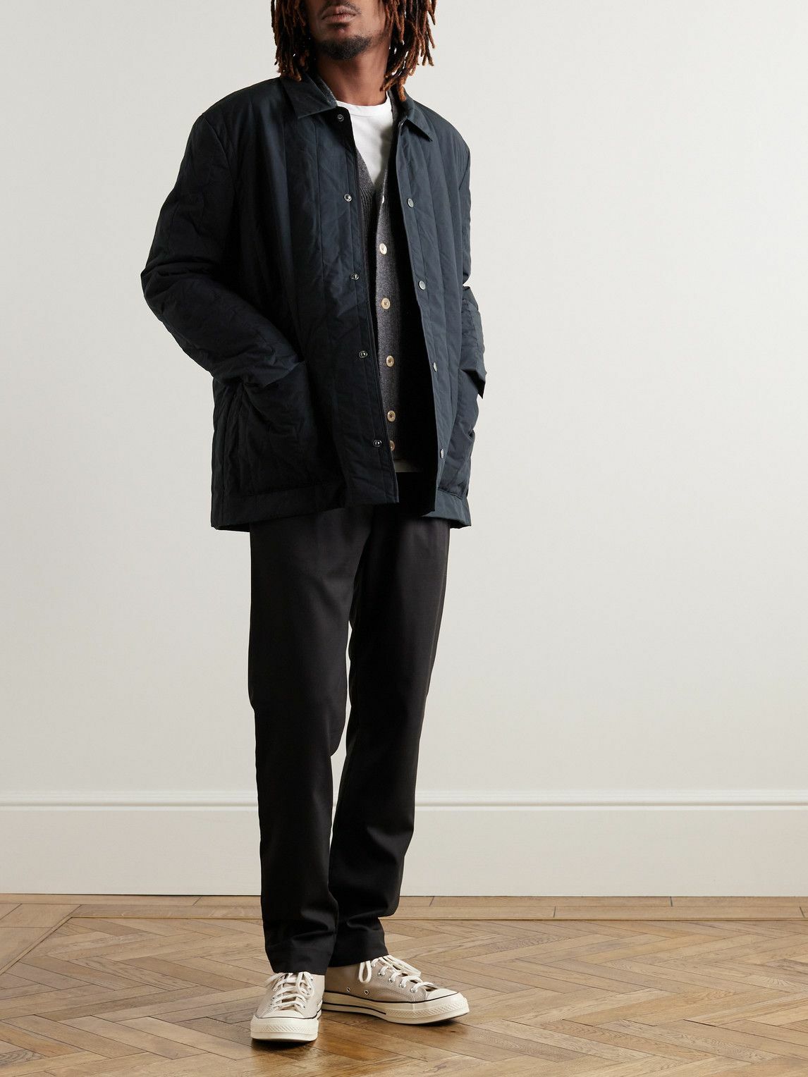 Sunspel - Quilted Cotton-Twill Field Jacket - Blue Sunspel