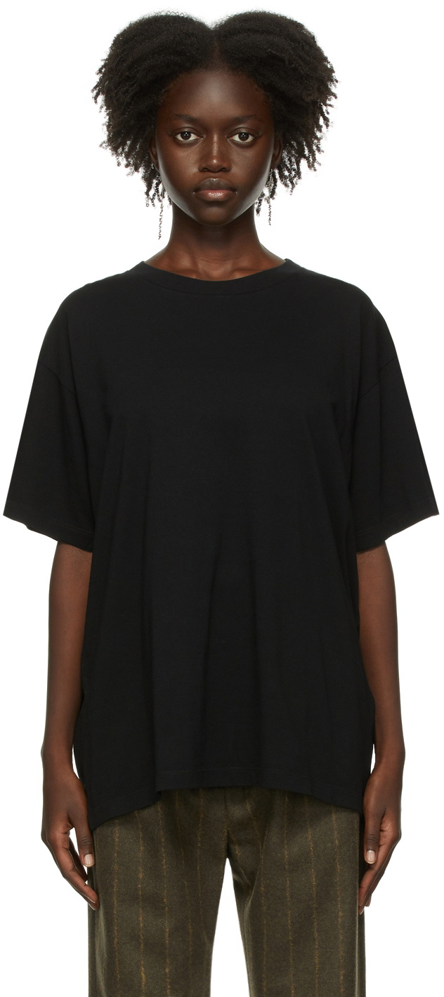 MM6 Maison Margiela SSENSE Exclusive Black Logo Patch T-Shirt MM6 Maison Margiela