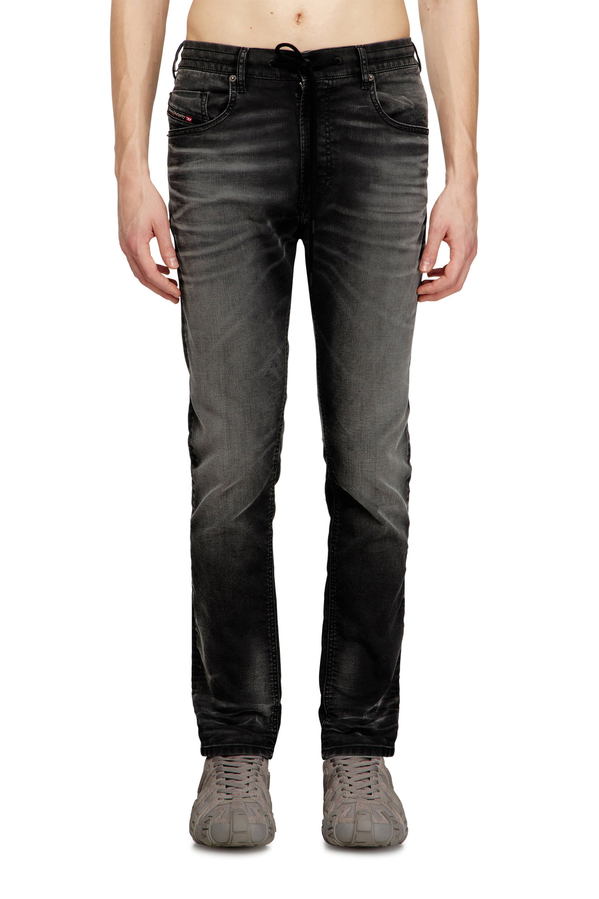Diesel Regular 2032 D-Krooley Joggjeans - Jeans Mens in Black Diesel