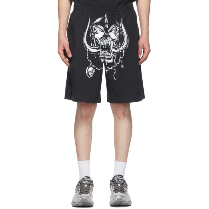 VETEMENTS Black Motorhead Edition Big Skull Shorts Vetements