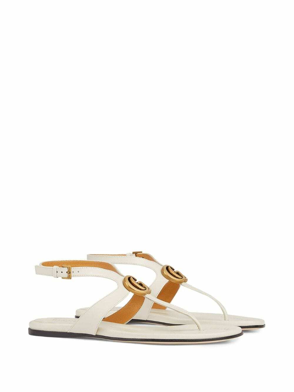 GUCCI - Gg Marmont Leather Sandals Gucci