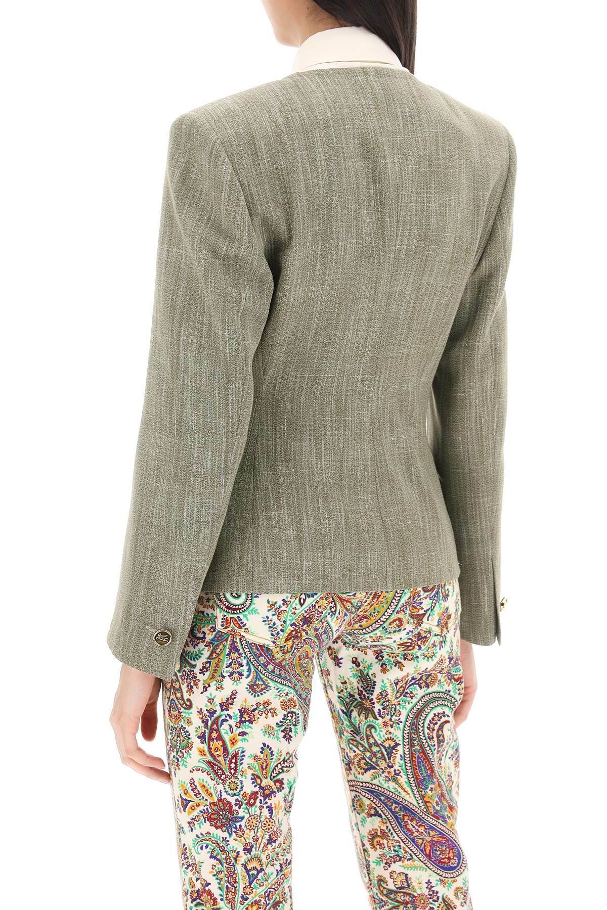ETRO fitted jacket with padded shoulders Green Etro