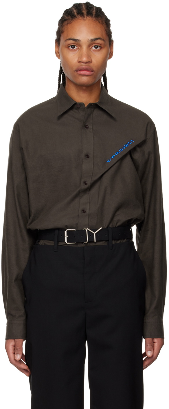 Y/Project Brown Pinched Shirt Y/Project