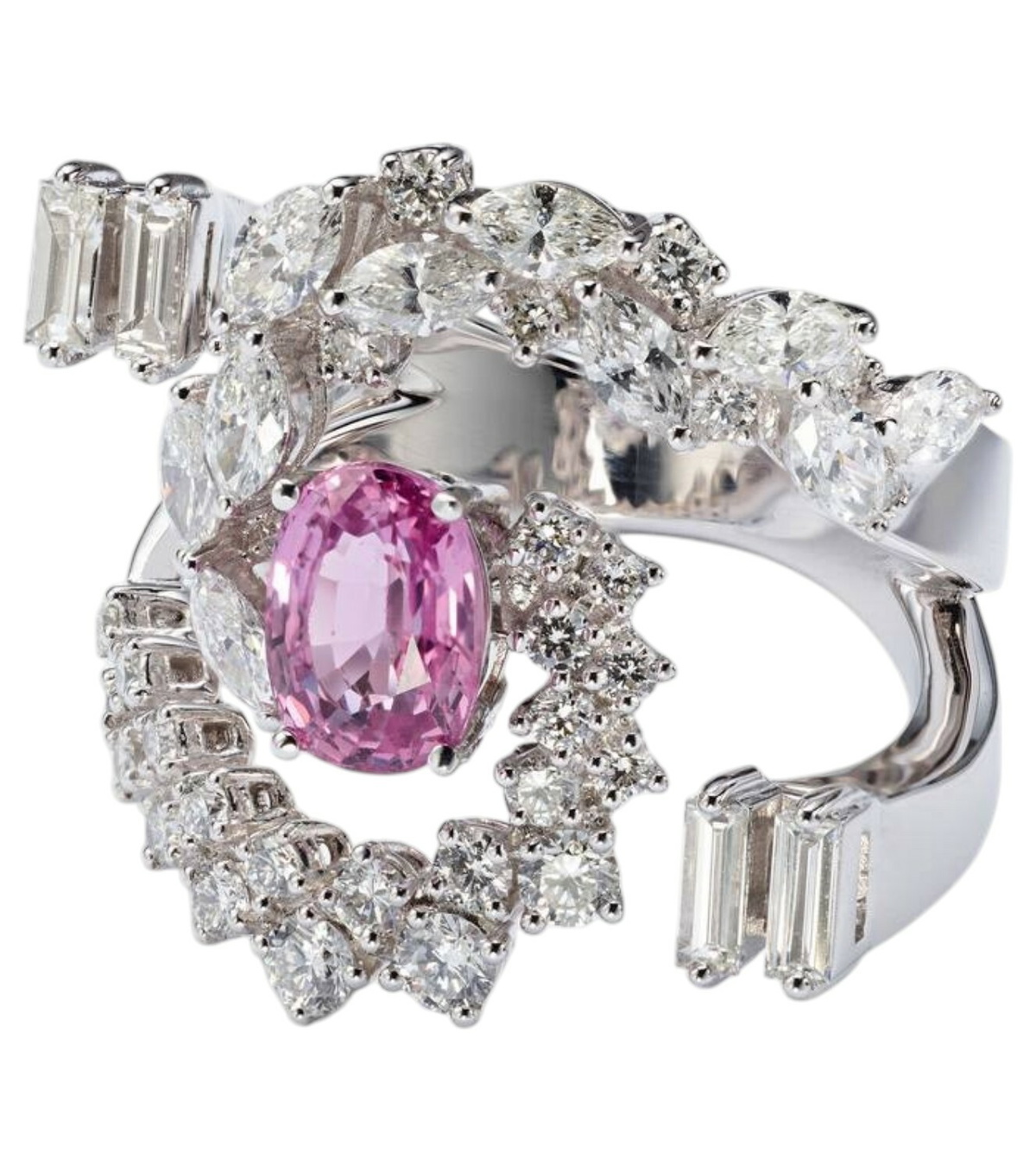 Yeprem Reign Supreme 18kt white gold ring with diamonds and sapphire Yeprem