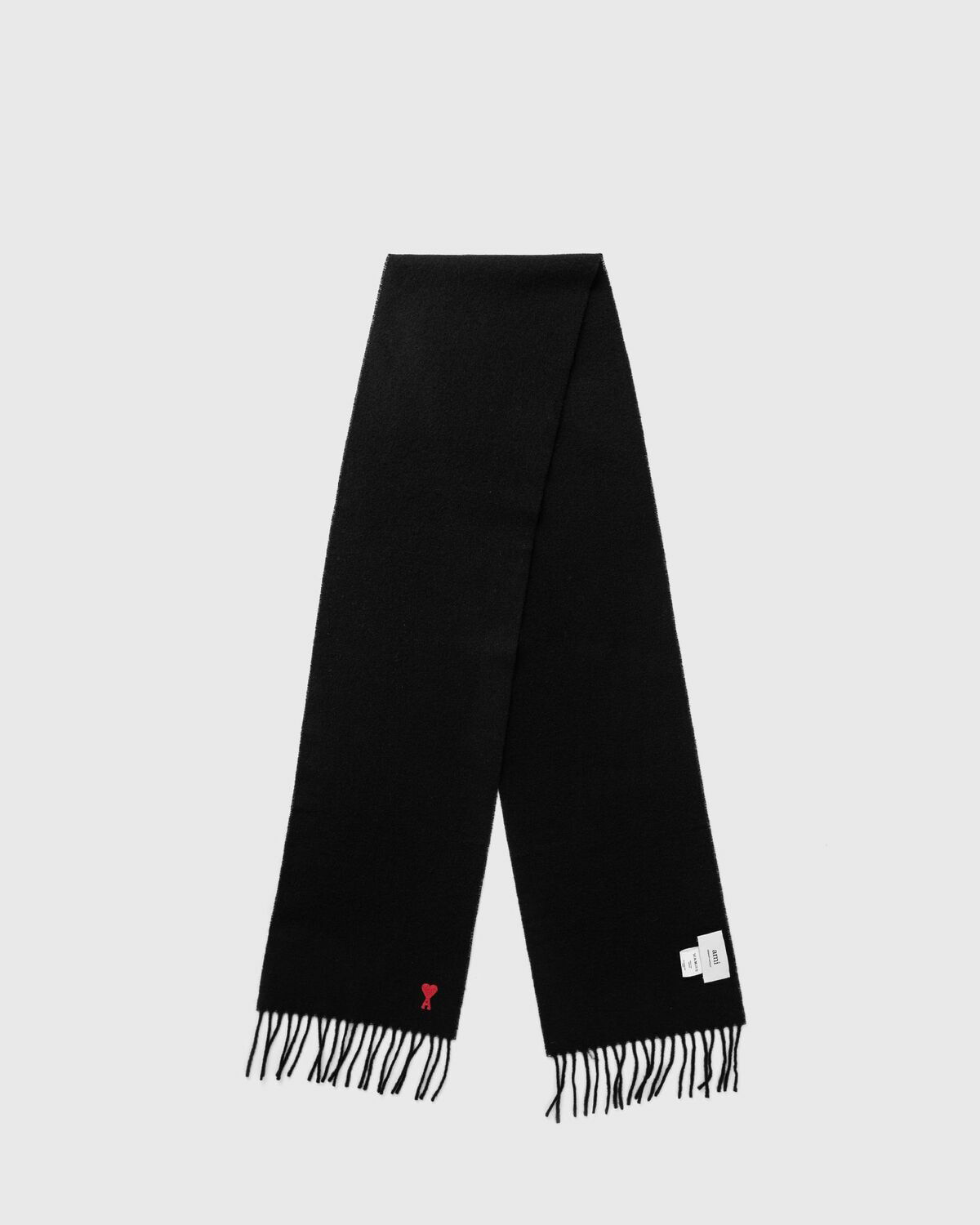 Ami Paris Ami De Coeur Rouge Scarf Black - Mens - Scarves AMI