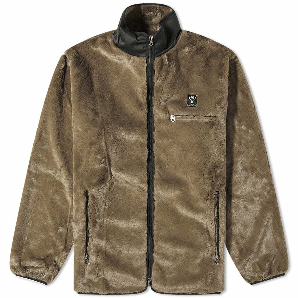 South2 West8 Men's Micro Fur Piping Jacket in Charcoal South2 West8
