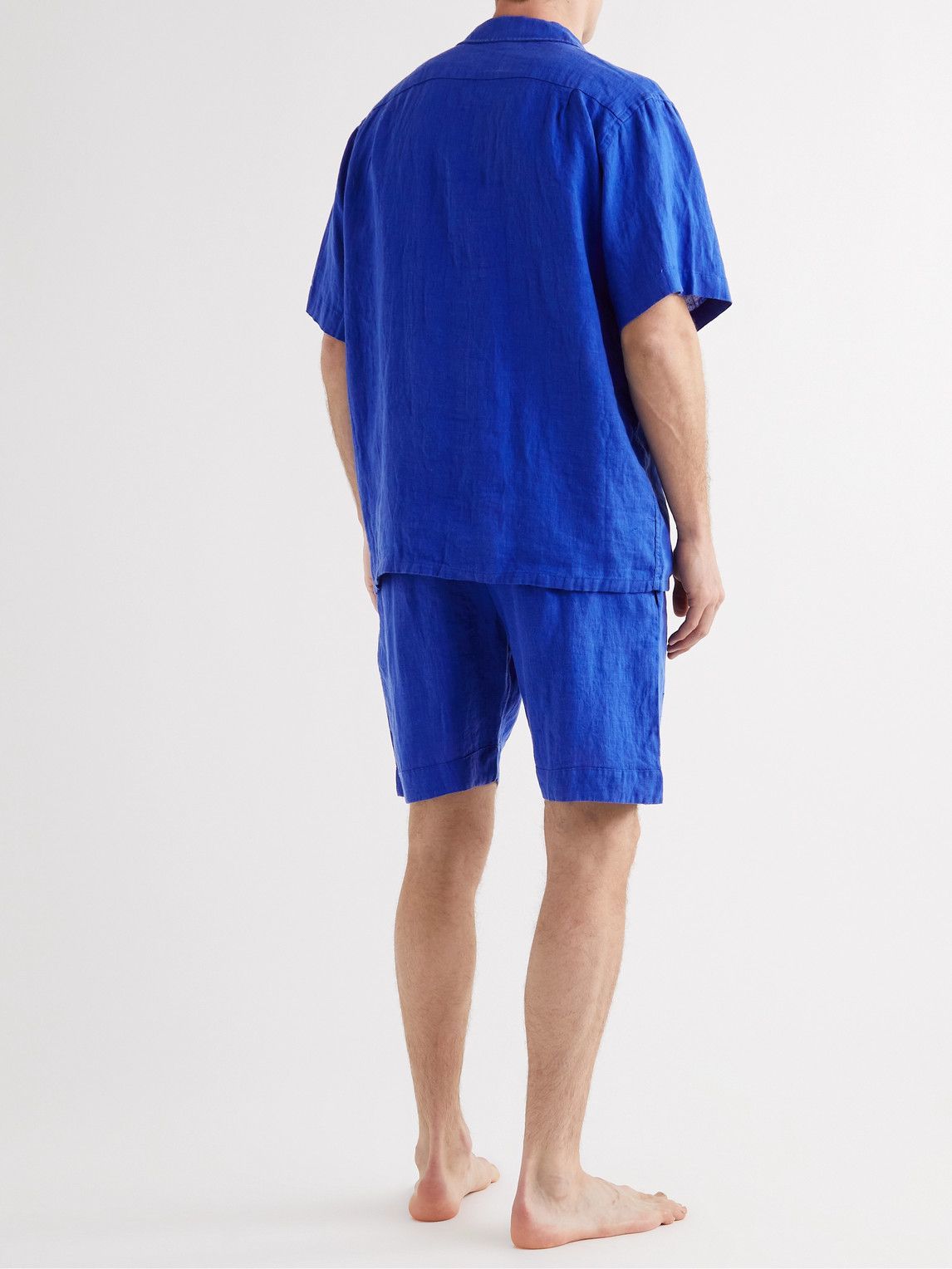 Desmond & Dempsey - Linen Pyjama Set - Blue Desmond & Dempsey
