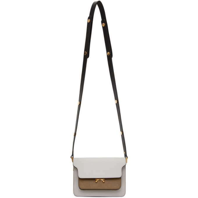 Marni Taupe and Brown Mini Trunk Bag Marni