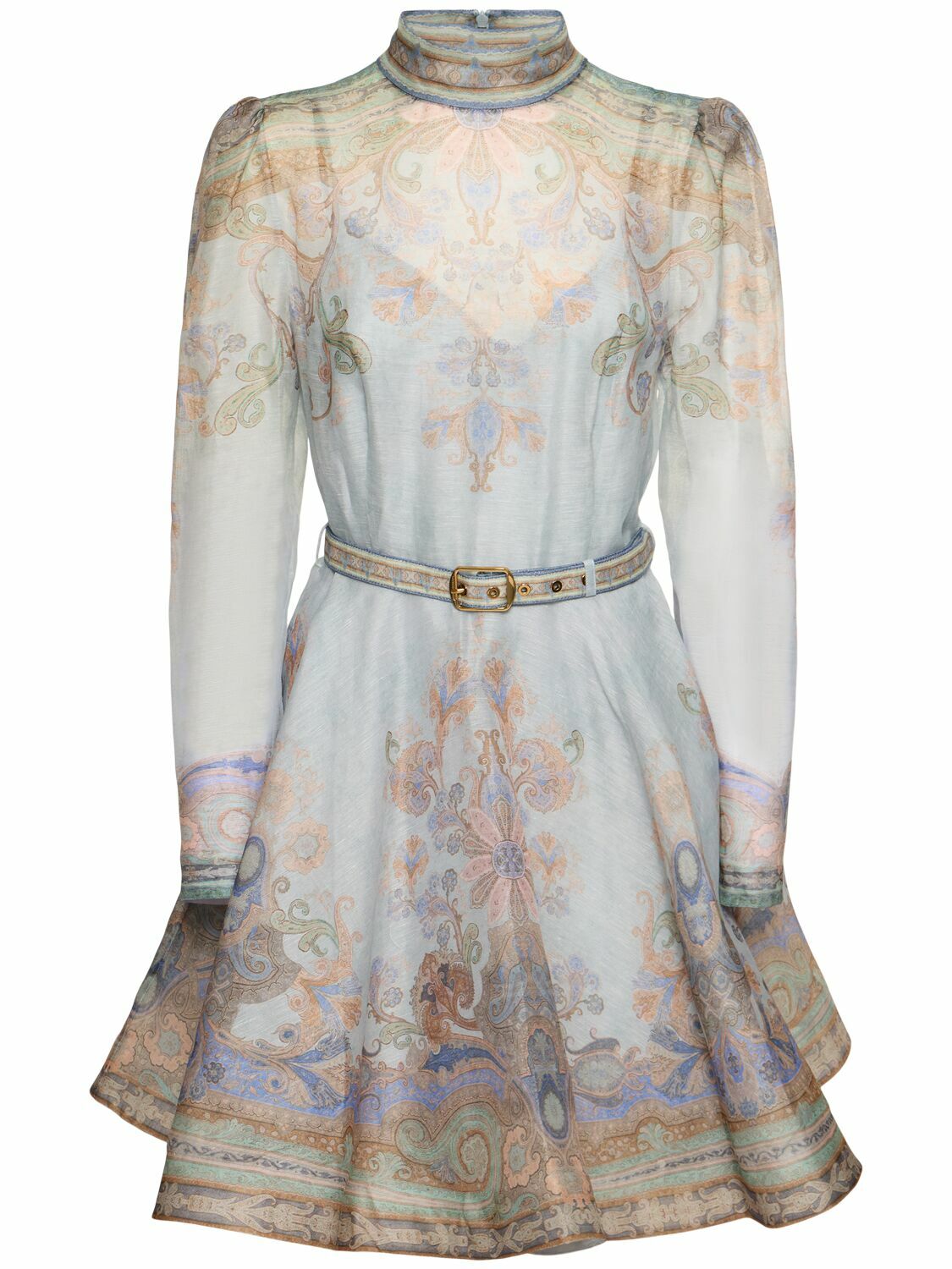 ZIMMERMANN Eden Linen & Silk Organza Mini Dress Zimmermann