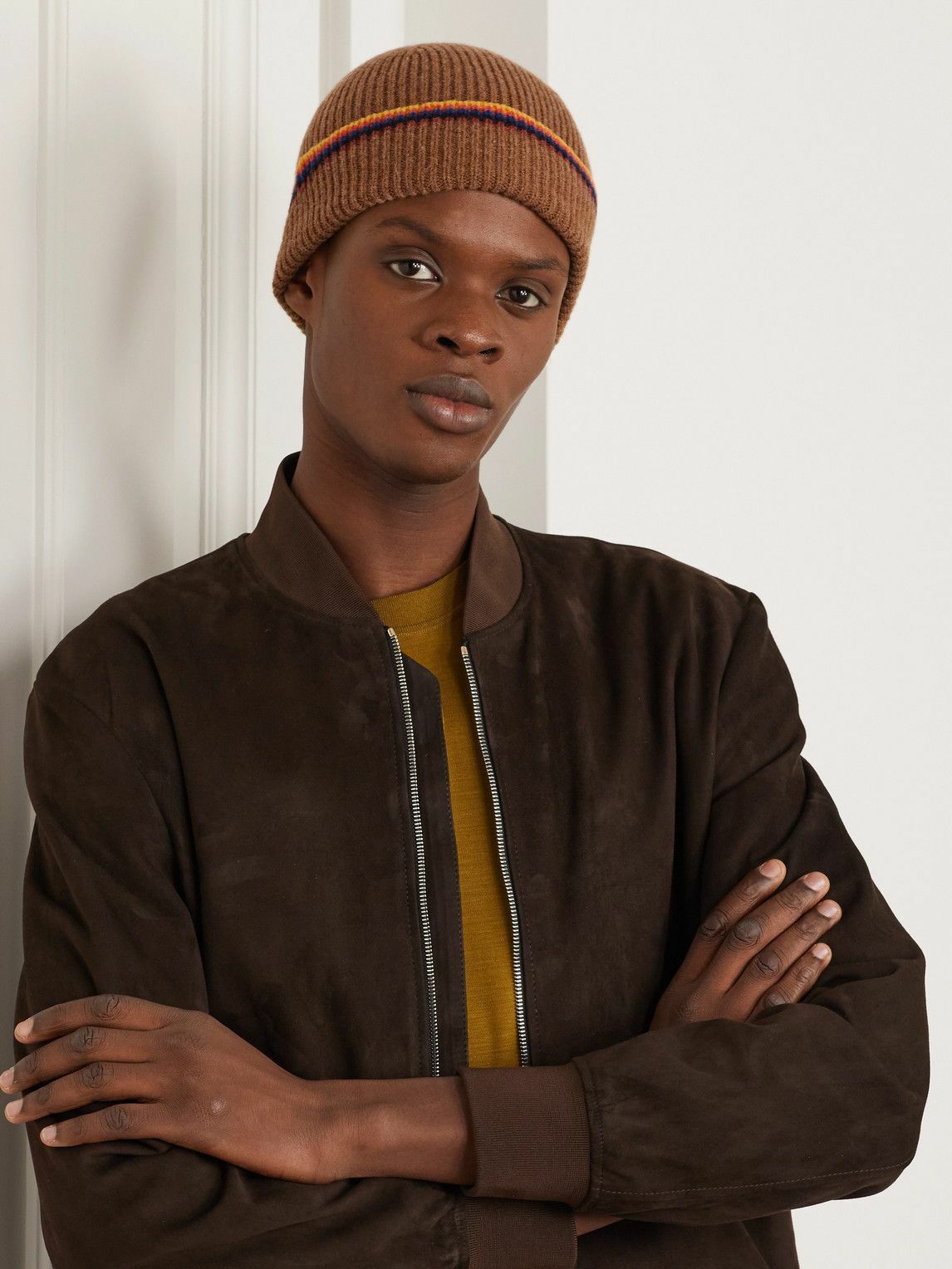 Paul Smith - Striped Ribbed Wool Beanie Paul Smith