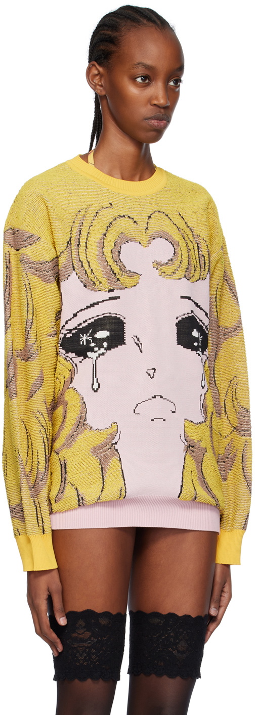 Pushbutton Yellow Crying Girl Sweater Pushbutton