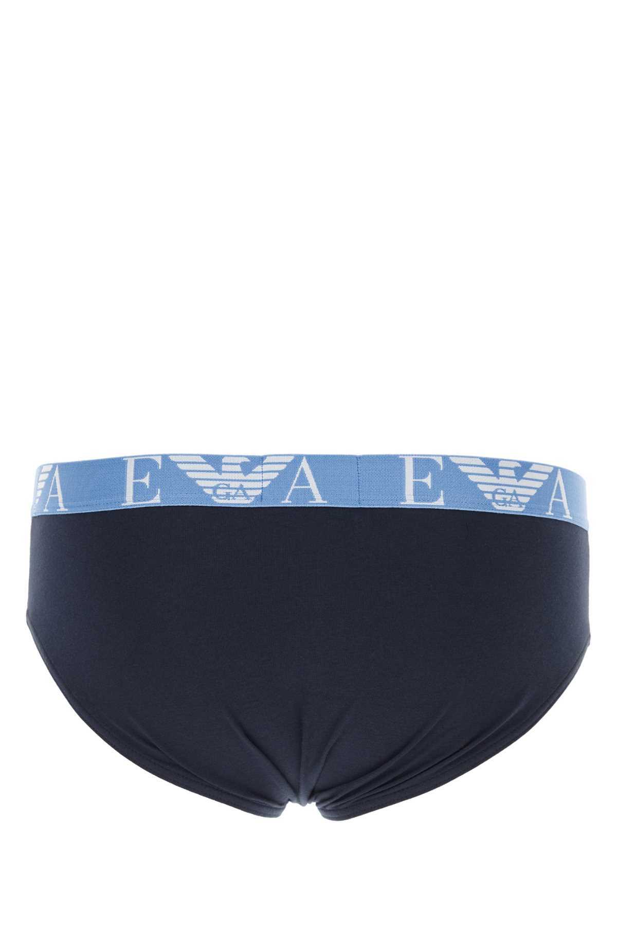 Emporio Armani Blue Stretch Cotton Brief Set Emporio Armani