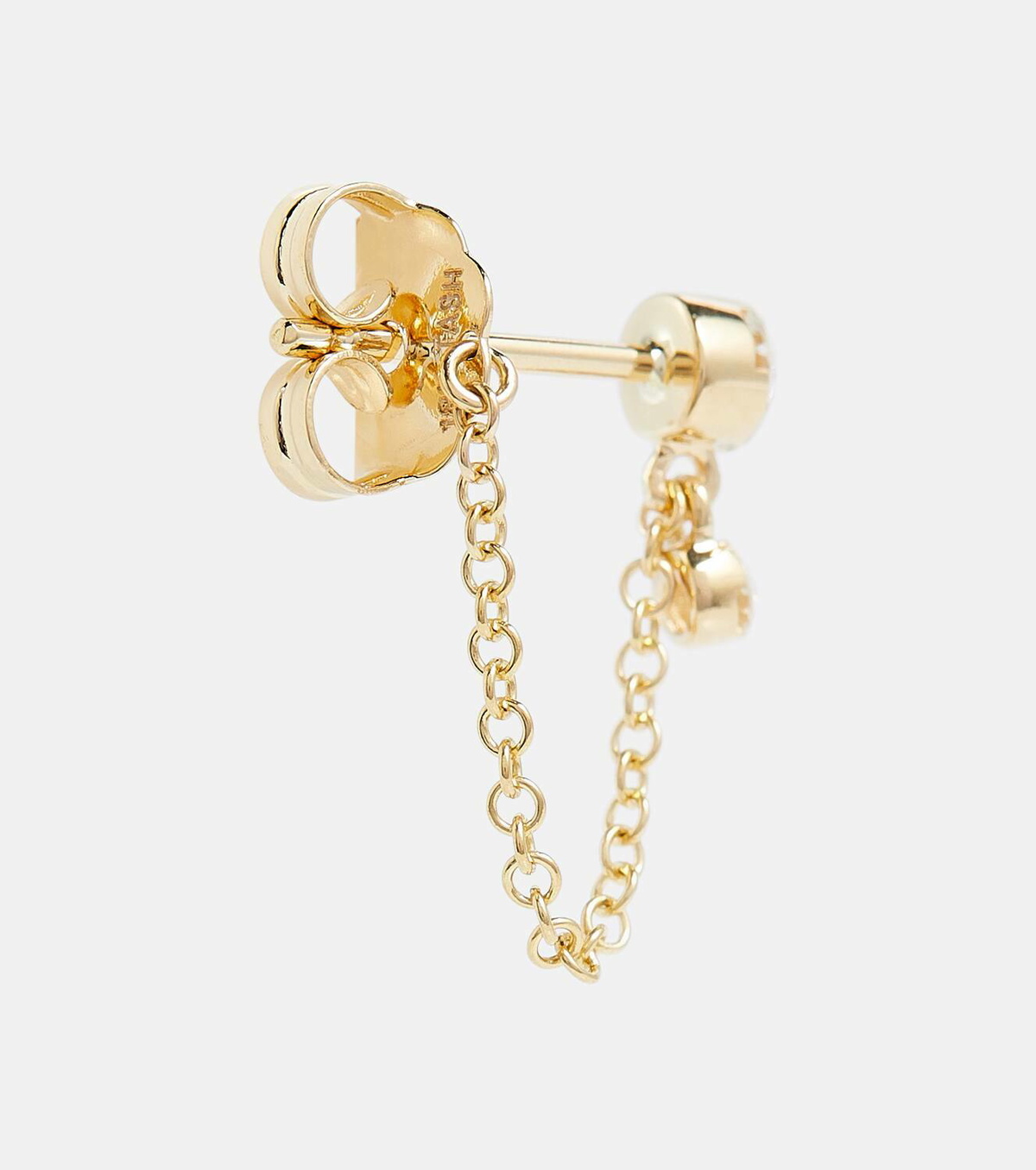 Maria Tash Invisible Dangle Chain 18kt gold single earring with ...