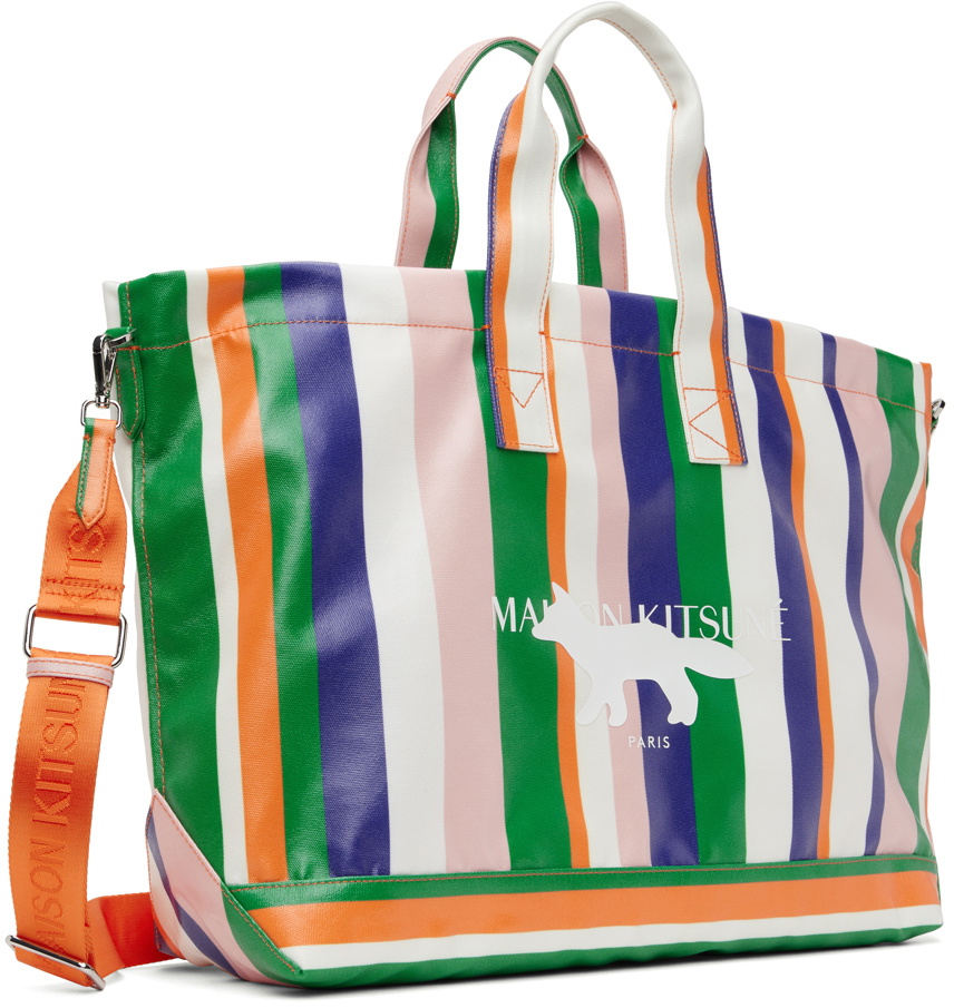 Maison Kitsuné Multicolor Stripes Tote Maison Kitsune