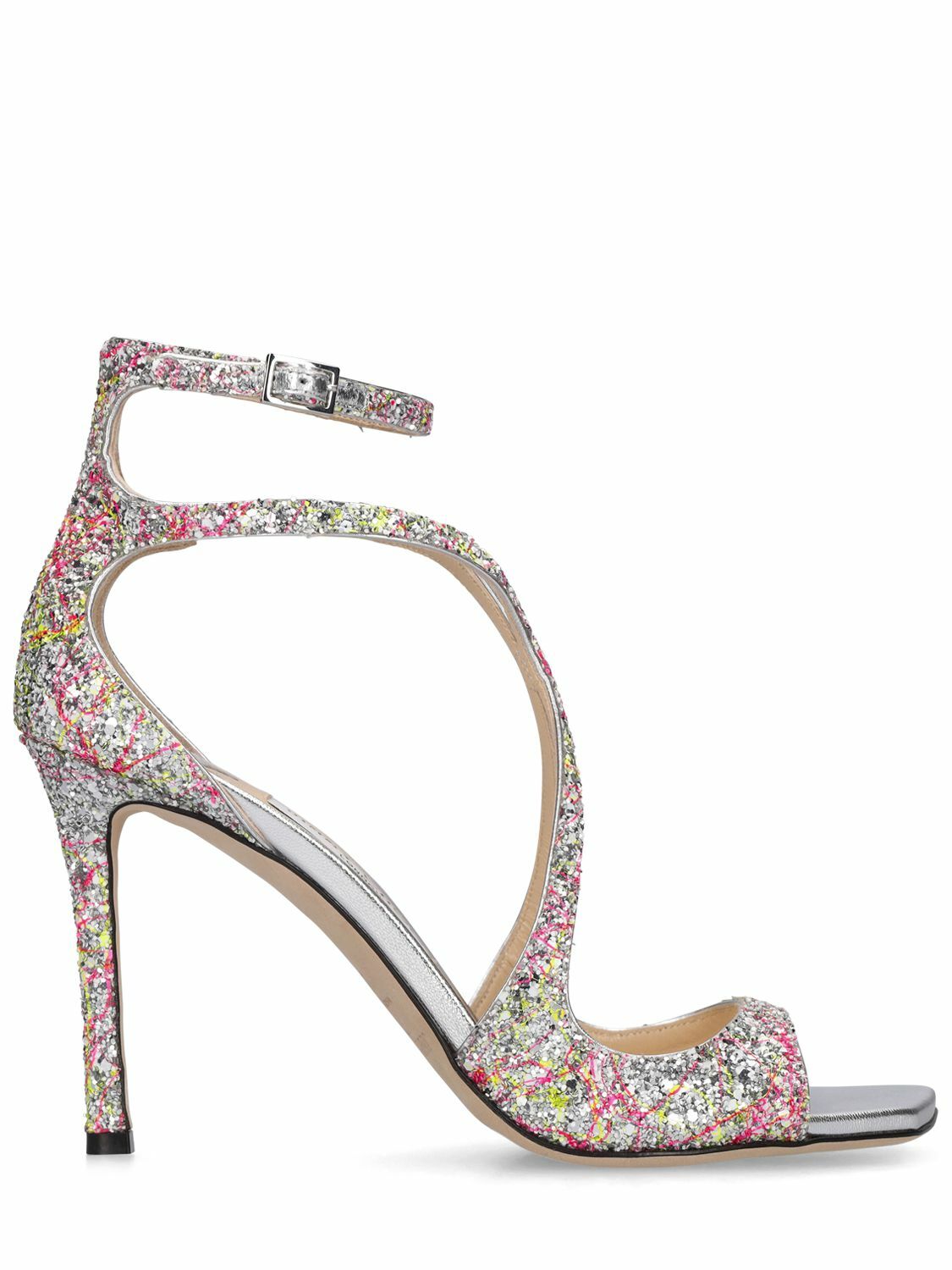 JIMMY CHOO 95mm Azia Glittered Sandals Jimmy Choo