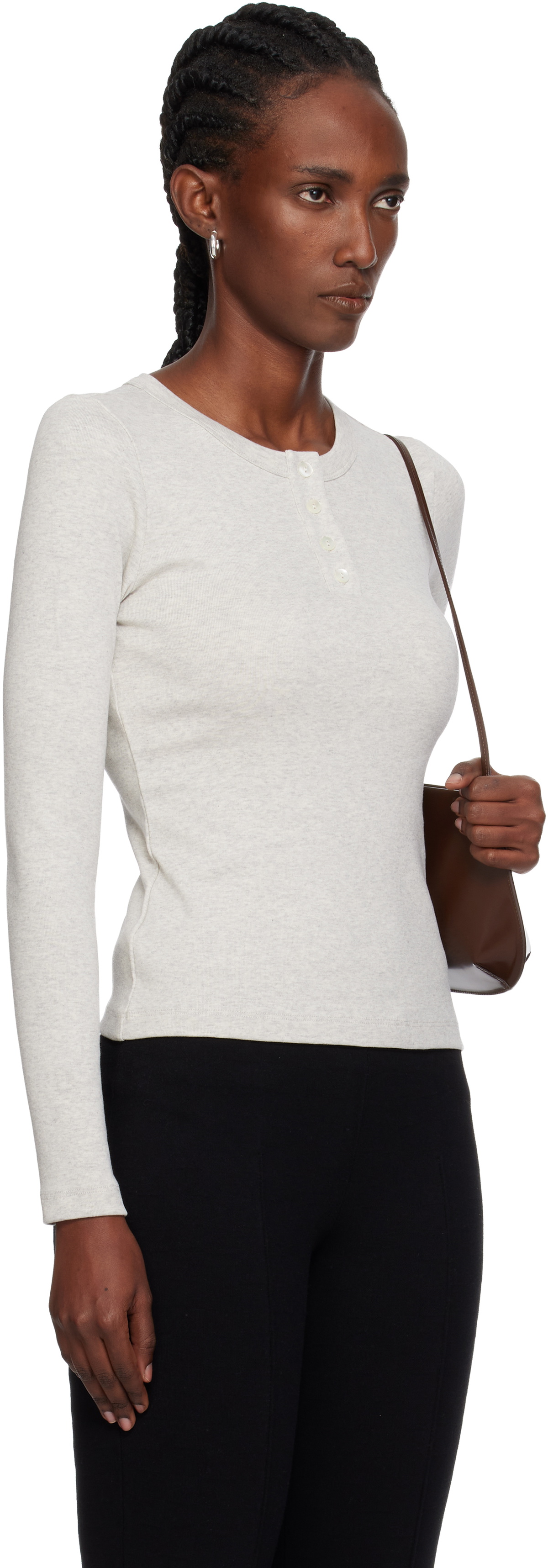 FLORE FLORE Gray Jess Longsleeve Henley FLORE FLORE