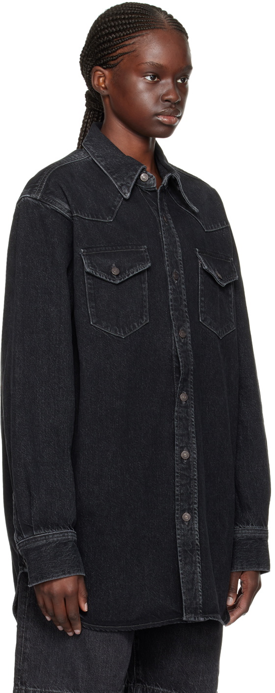 Acne Studios Black Faded Denim Shirt Acne Studios