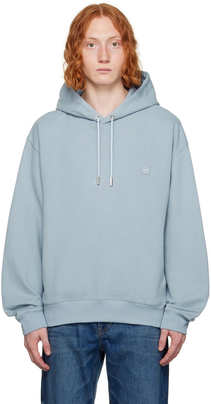 Solid Homme Blue Flocked Hoodie Solid Homme