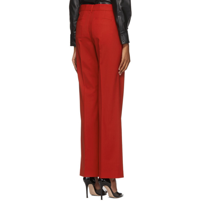 MSGM Red Wool Trousers MSGM