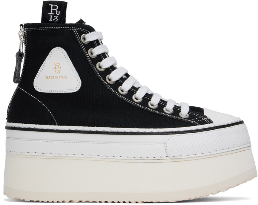 R13 Black Courtney Platform High Top Sneakers R13