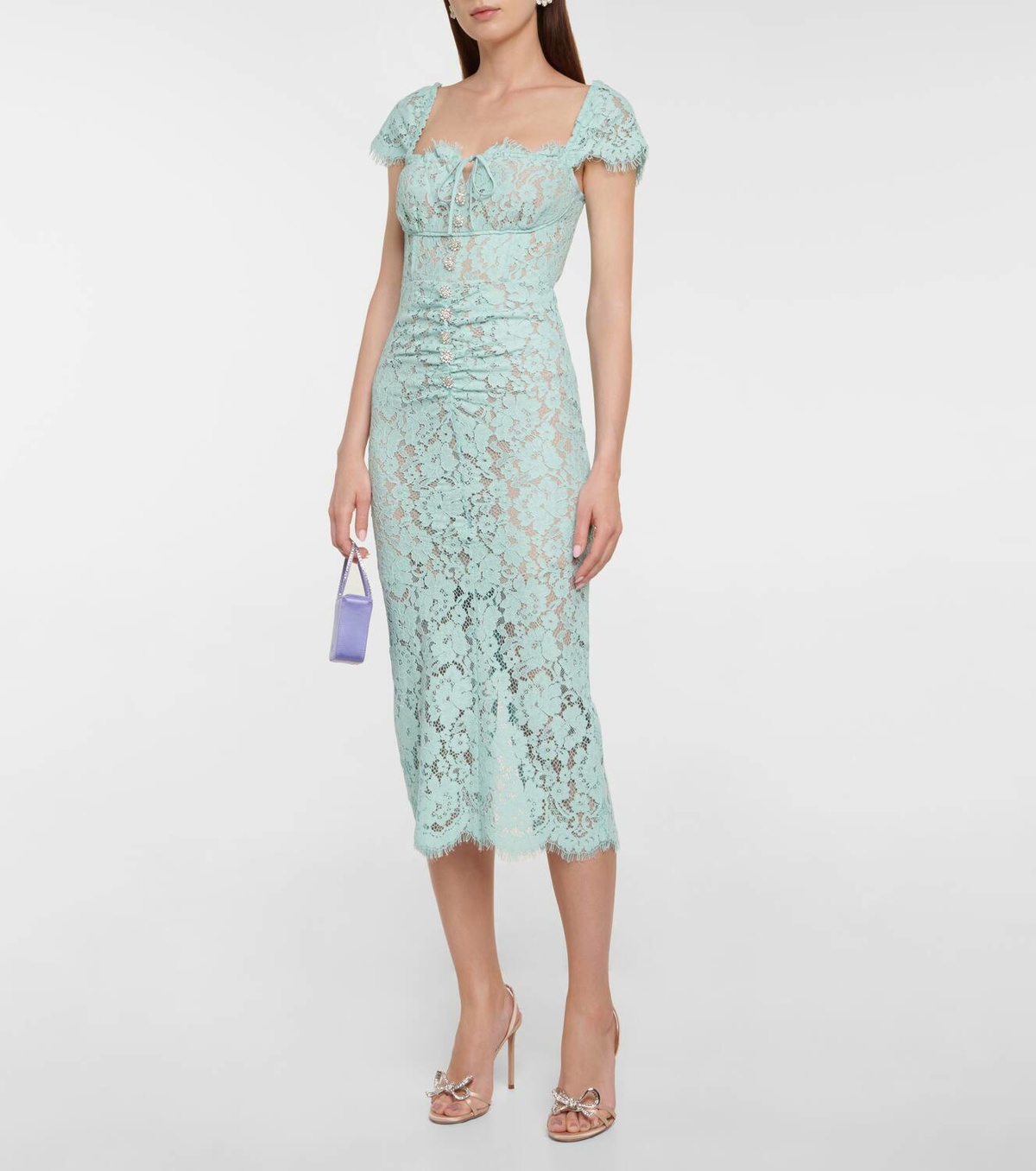 Self-Portrait Embellished lace midi dress Self-Portrait