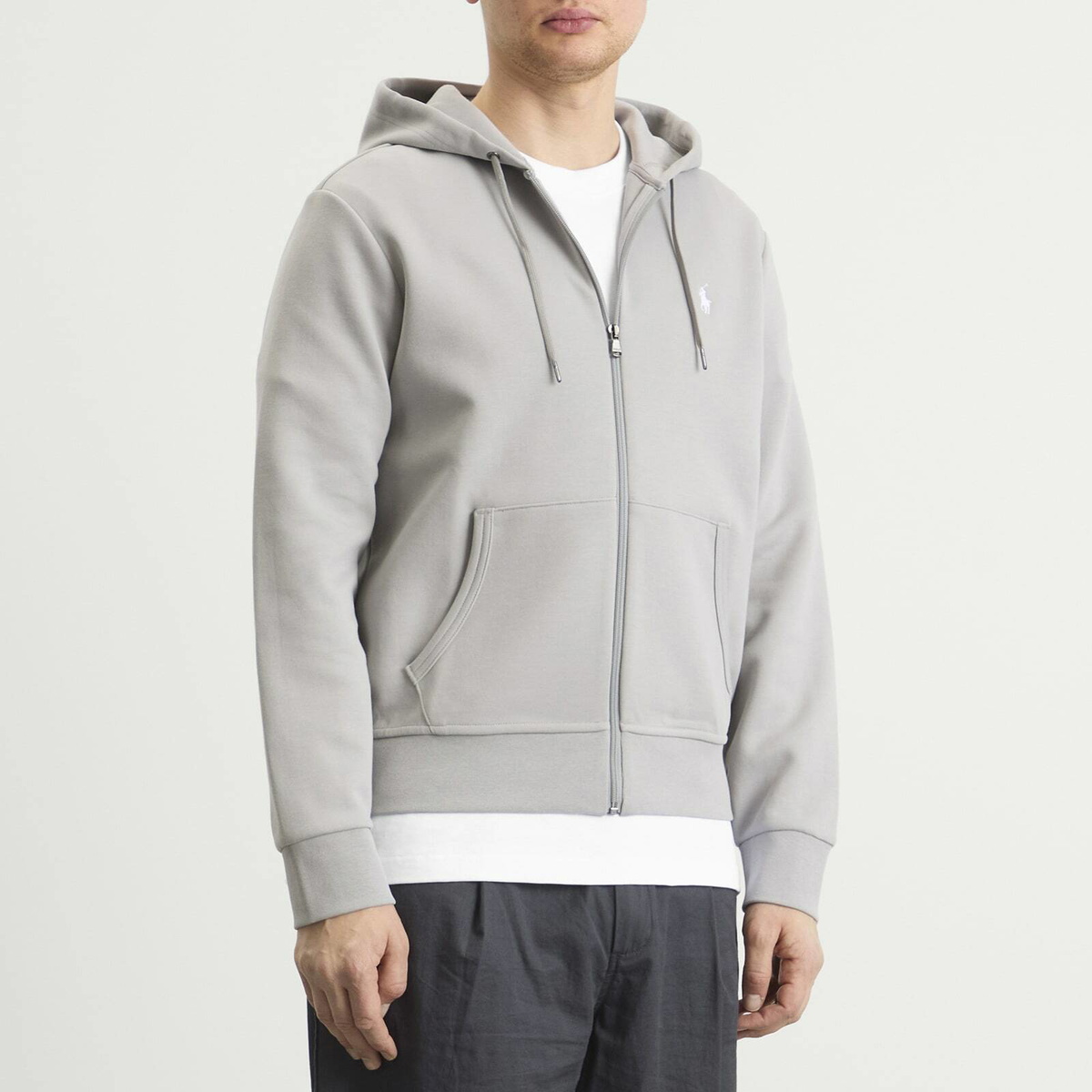 Polo Ralph Lauren Men's Double Knit Tech Zip Hoodie in Soft Grey Polo ...