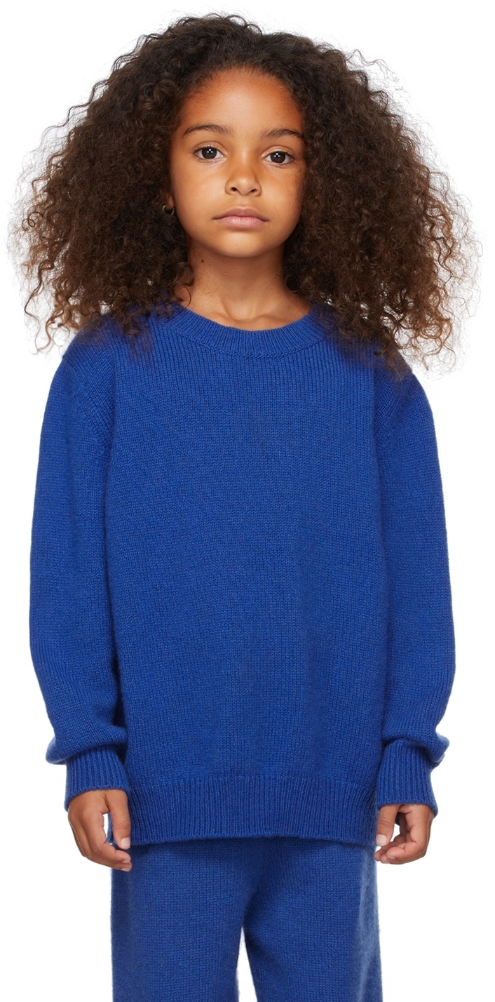 The Row Kids Blue Cashmere Dewey Sweater The Row