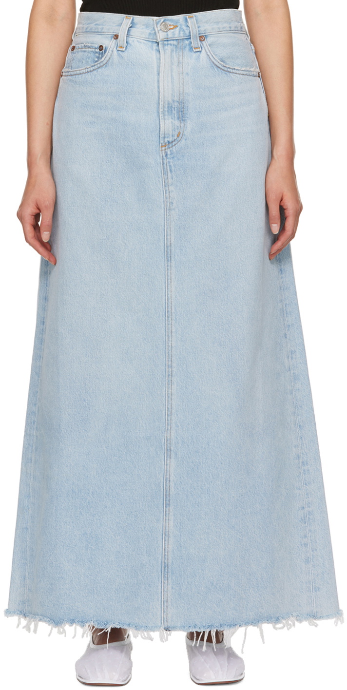AGOLDE Blue Hilla Denim Maxi Skirt AGOLDE