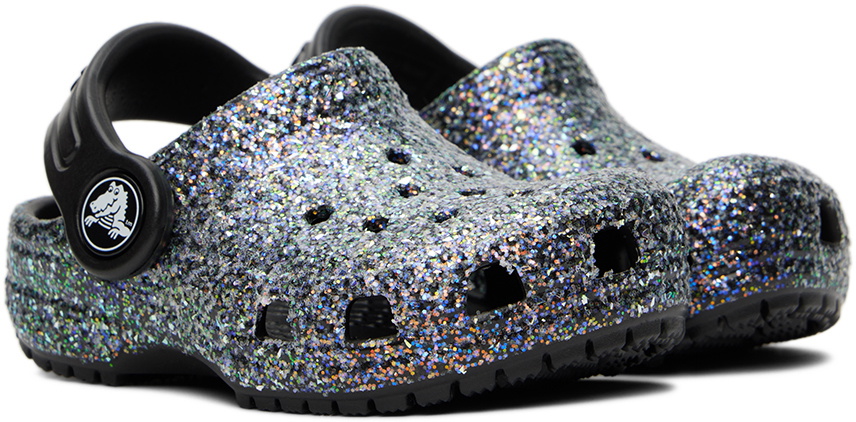 Crocs Baby Black Classic Glitter Clogs Crocs