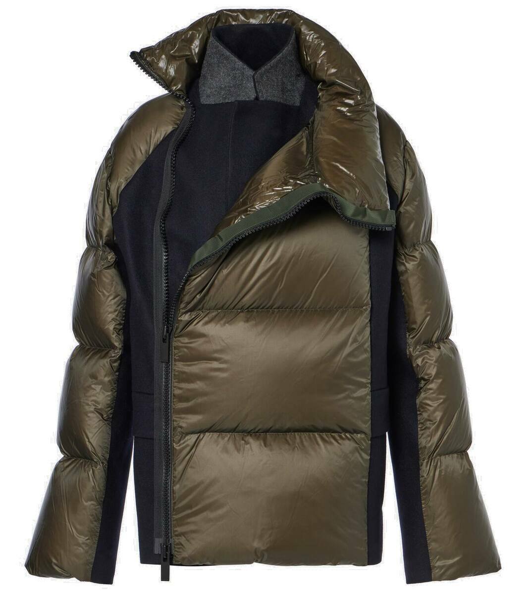 Sacai Wool-trimmed puffer jacket Sacai