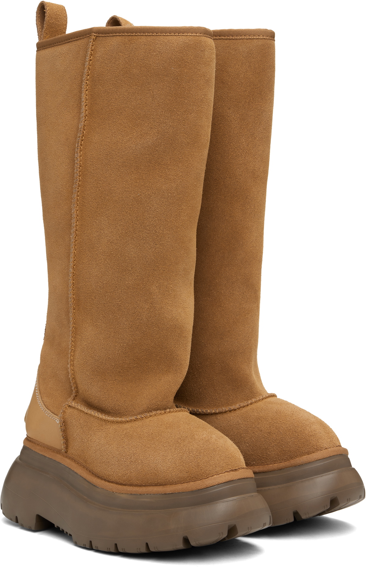 R13 Brown Tall Chunky Shearling Boots R13