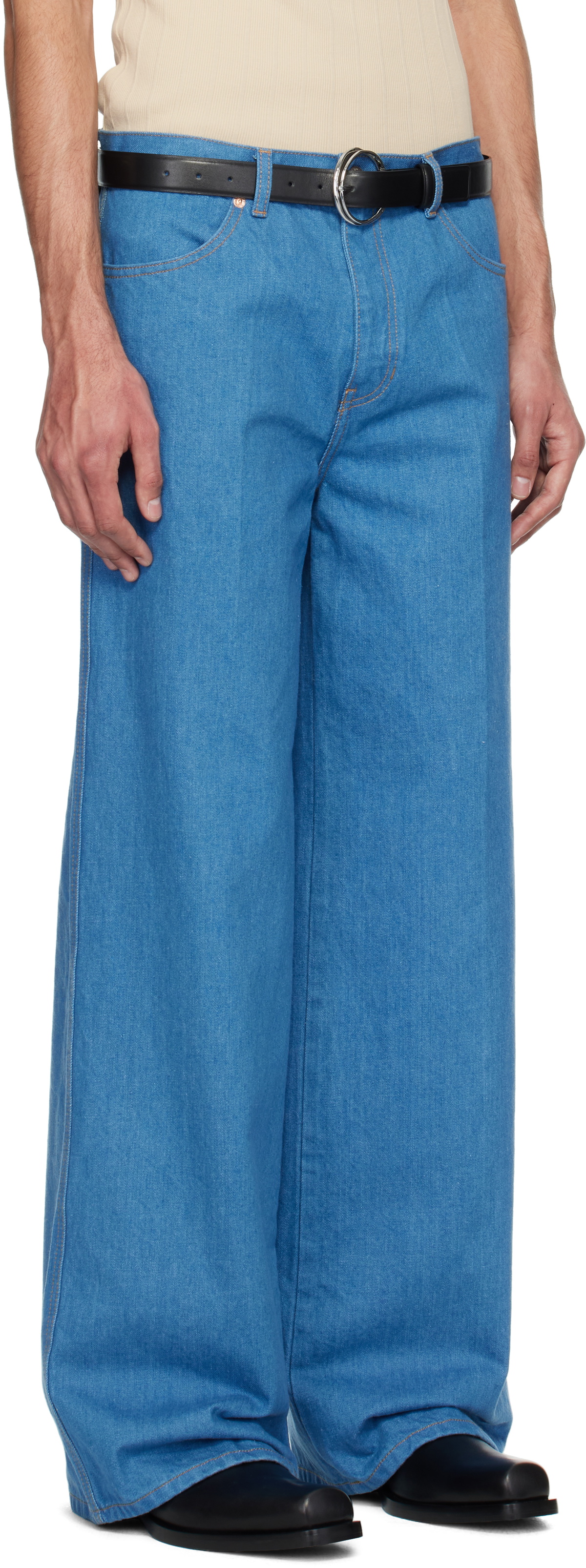 RECTO Blue Flared Fit Jeans Recto