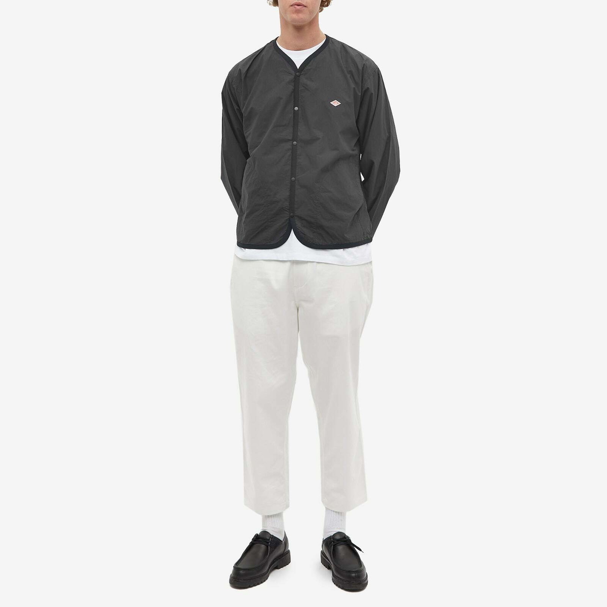 Danton Men's Cotton Cardigan in Charcoal Danton