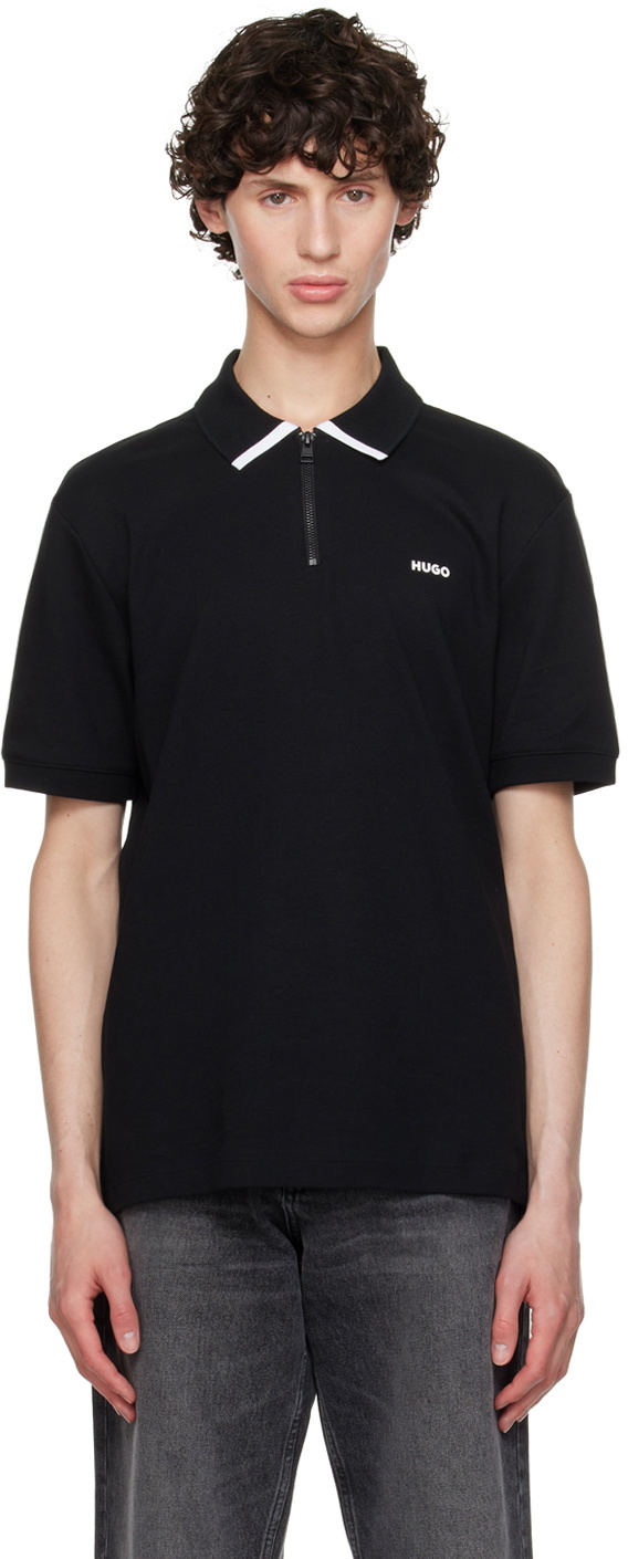 Hugo Black Contrast Logo Polo Hugo Boss