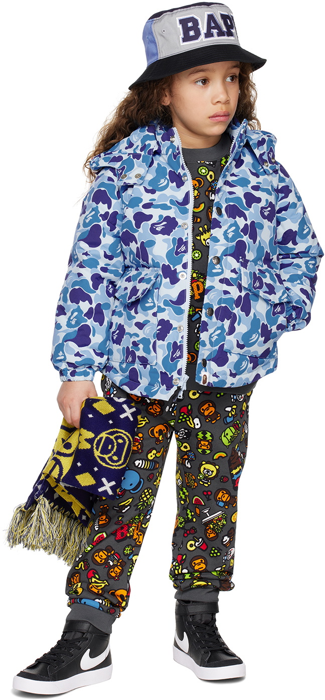 BAPE Kids Blue 4way Down Jacket A Bathing Ape