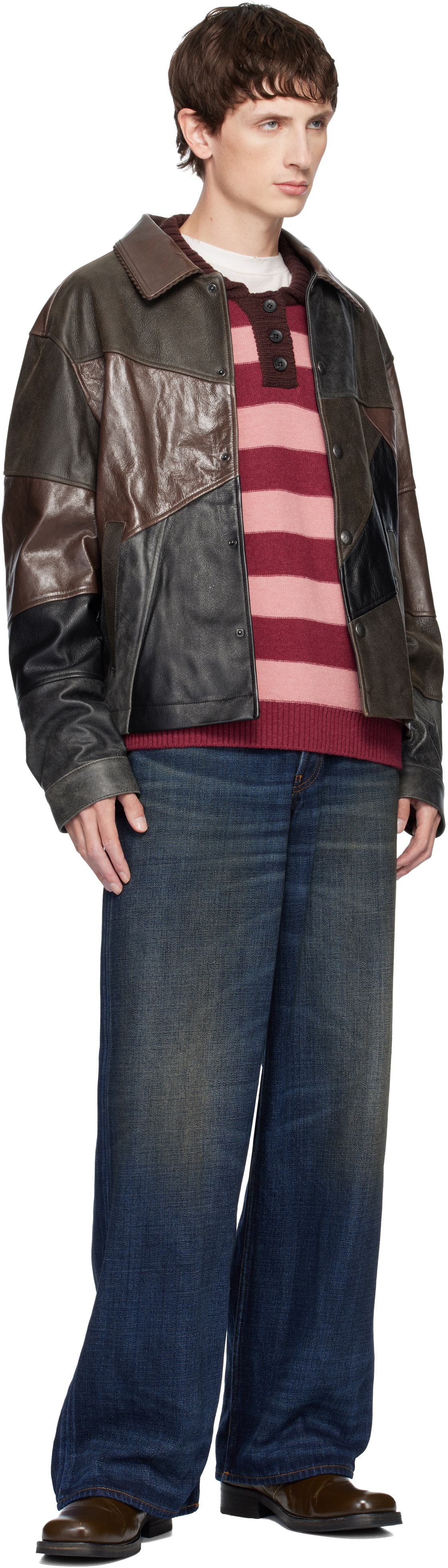 Andersson Bell Black & Brown Patchwork Leather Jacket Andersson Bell